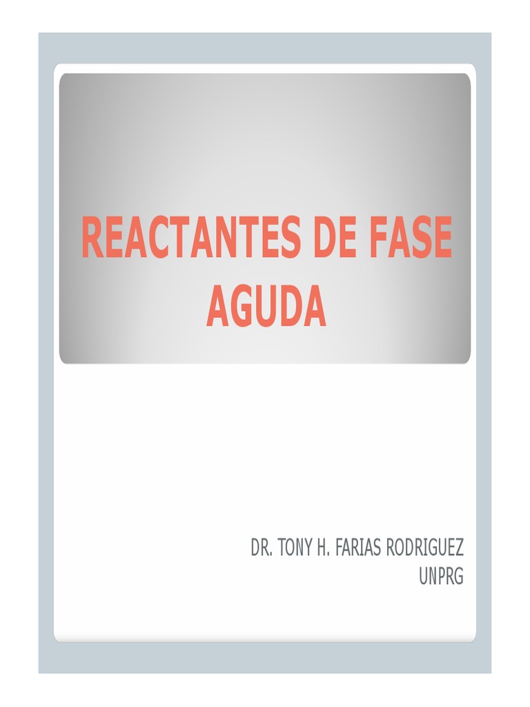 Reactantes de Fase Aguda | PDF | Inflamación | Medicina