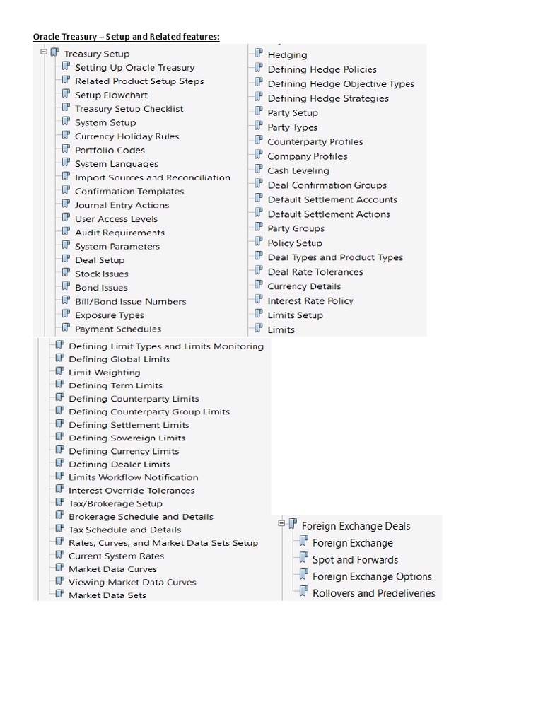 Oracle Treasury - Setup and Related Features | PDF | Computers