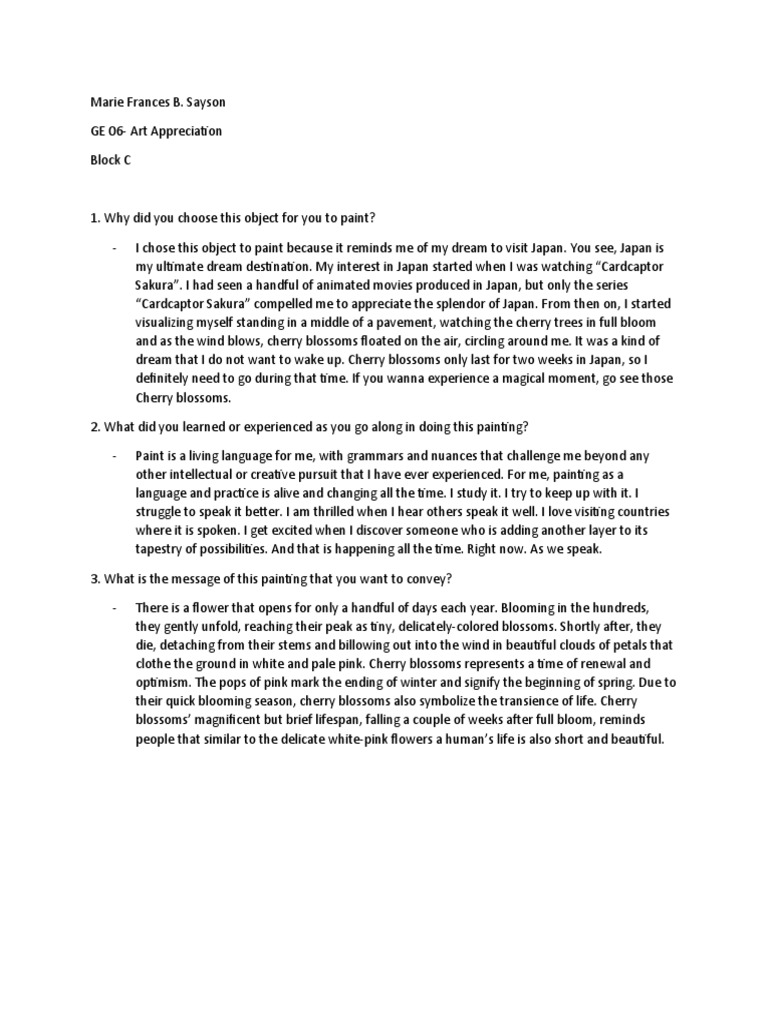 Art Appreciation - Midterm Exam | PDF