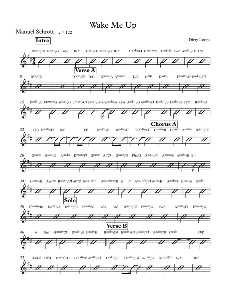 Wake Me Up Chord Chart | PDF