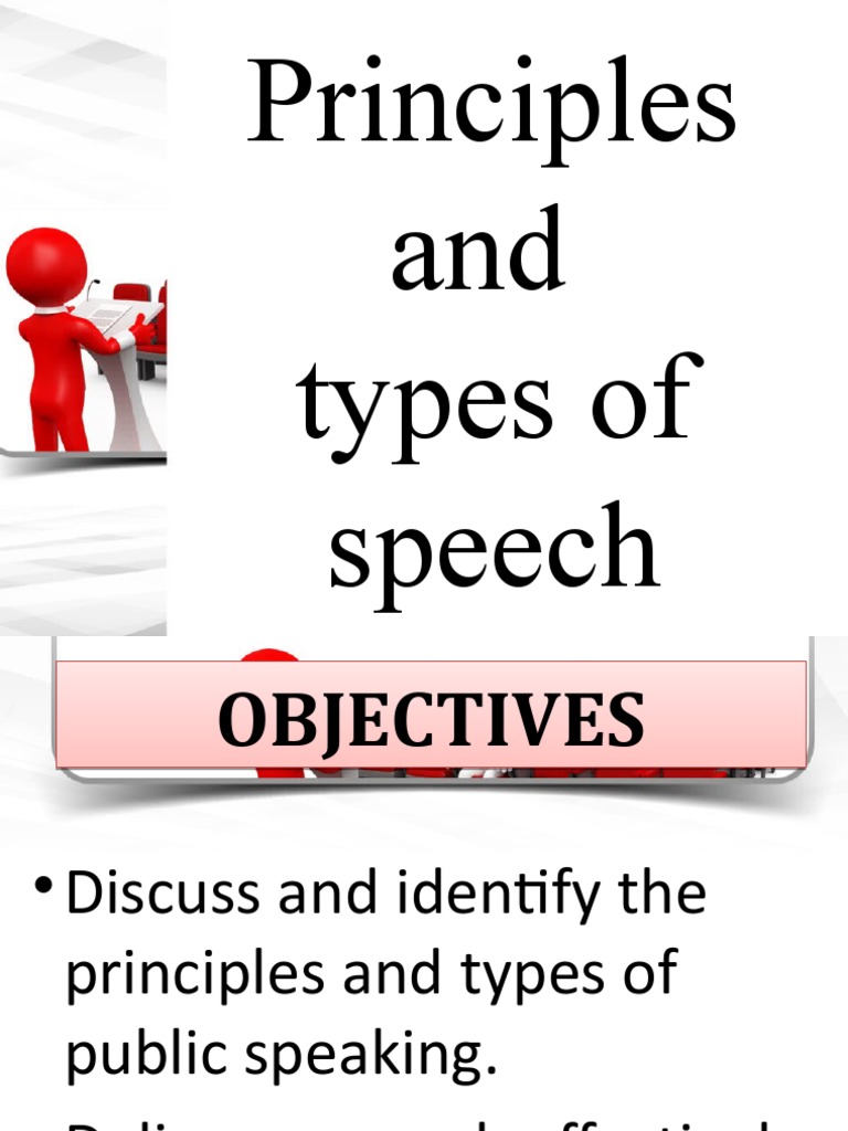 Principles and Types of Speech | PDF | Speech | Public Speaking