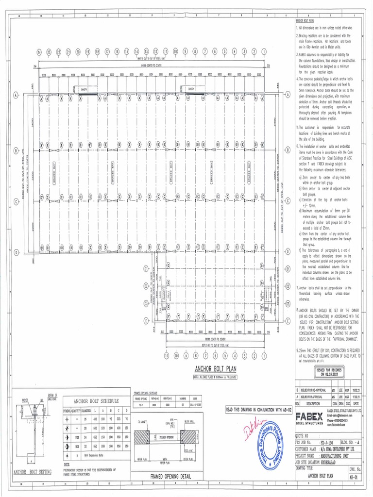 Fabex PEB Shed Final Approved Drawings | PDF
