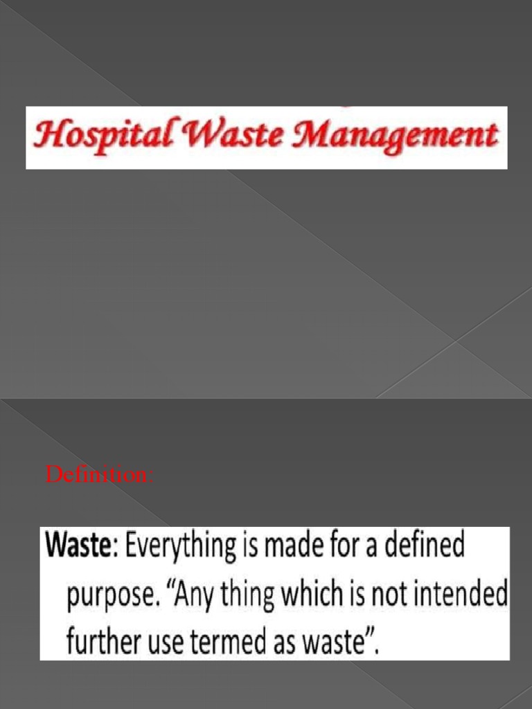 Hospital Waste Management Guide | PDF