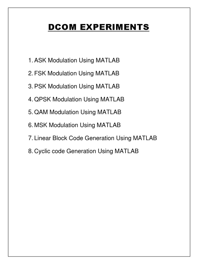 Dcom Experiments | PDF | Modulation | Phase (Waves)
