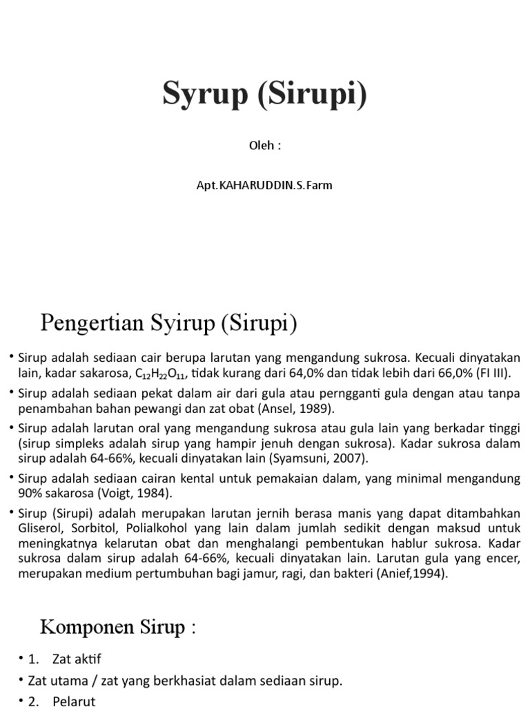 Panduan Lengkap tentang Sirup Obat | PDF