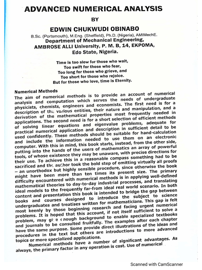 Advanced Numerical Analysis | PDF