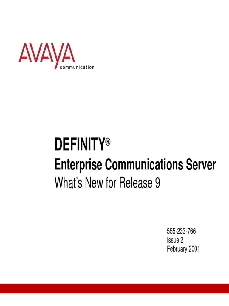 Avaya Definity ECS Whats New in R9.0 | PDF | Trademark | Computer Network