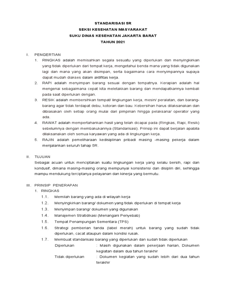 STANDARISASI 5R SEKSI KESMAS New Simple | PDF