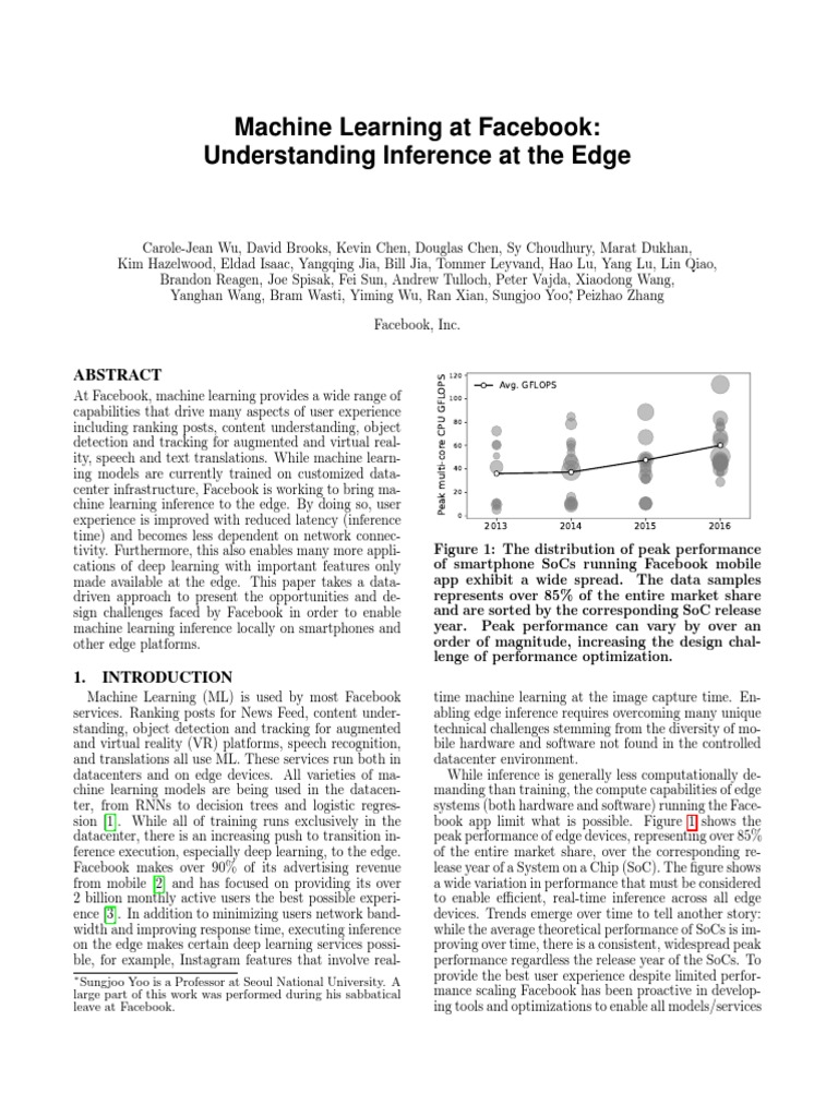 Machine Learning at Facebook: Understanding Inference at The Edge | PDF ...