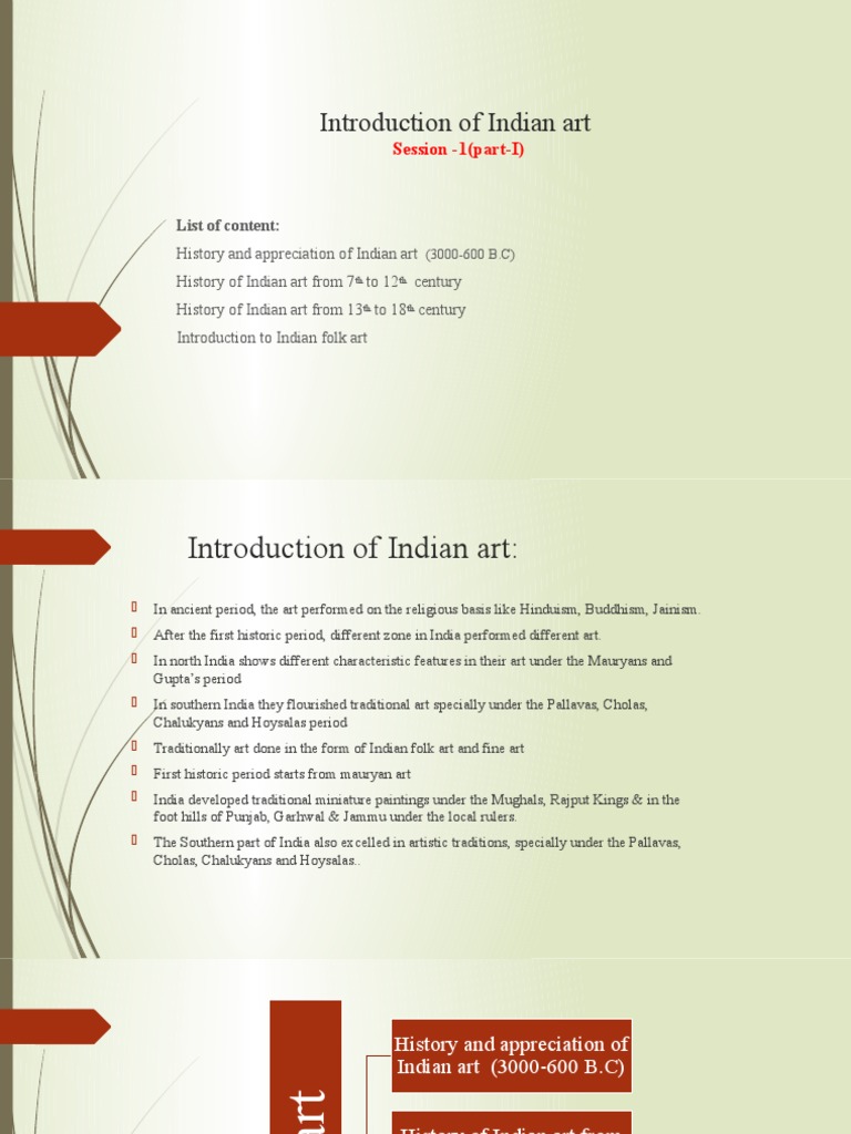 Introduction of Indian Art: Session - 1 (Part-I) | PDF | Sculpture ...