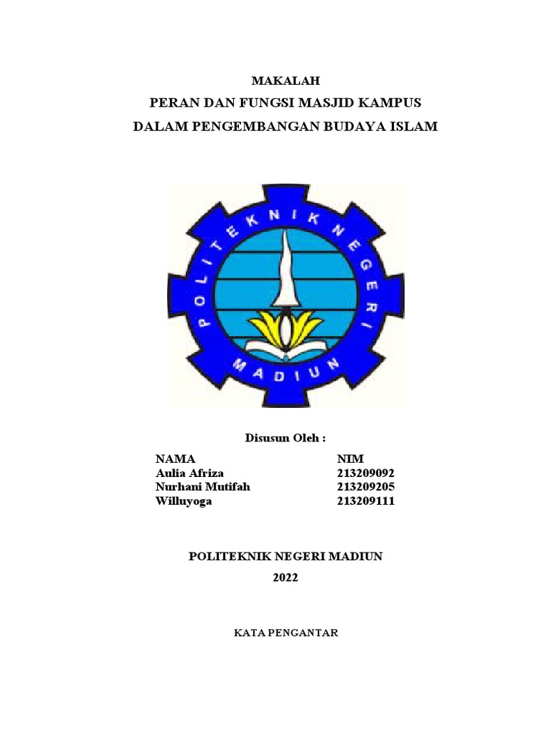 Makalah Peran Dan Fungsi Masjid Kampus Dalam Pengembangan Budaya Islam ... Makalah Peran Dan Fungsi Masjid Kampus Dalam Pengembangan Budaya Islam ...
