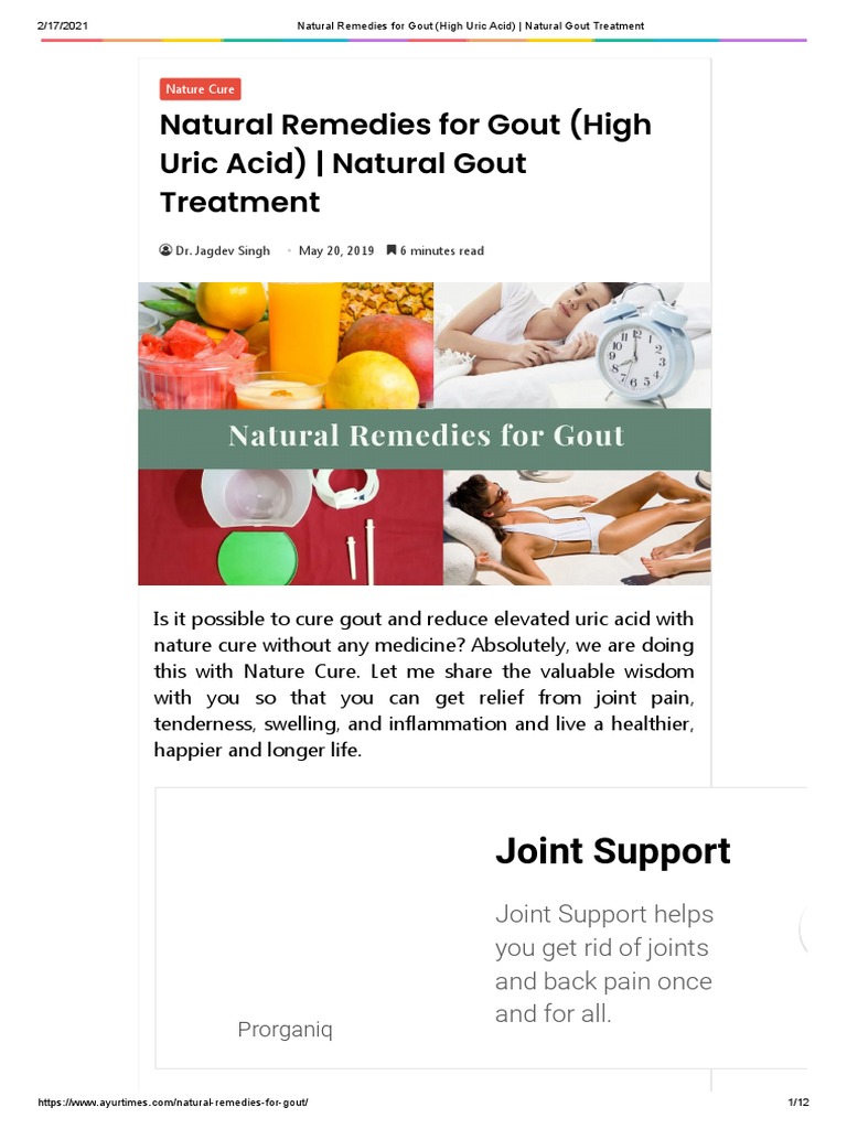 Natural Remedies For Gout (High Uric Acid) - Natural Gout Treatment ...