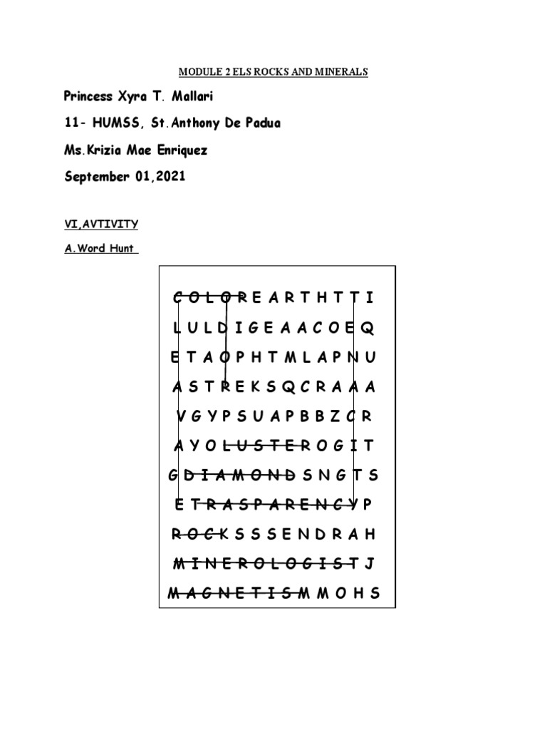 Module 2 ELS Rocks and Minerals | PDF | Rock (Geology) | Minerals