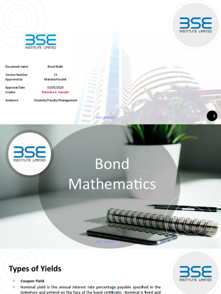 Document Name Bond Math Version Number V1 Approved by Marisha Purohit ...