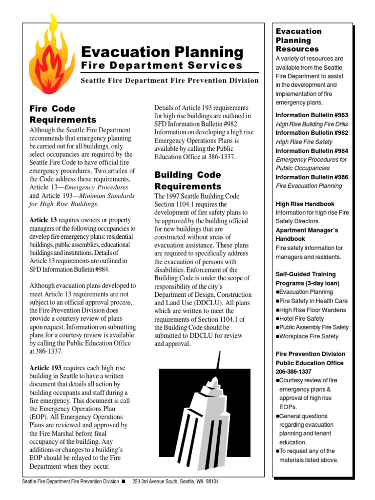 Evacuation Planning: Fire Depar Tment Ser Vices | PDF | Fire Safety ...