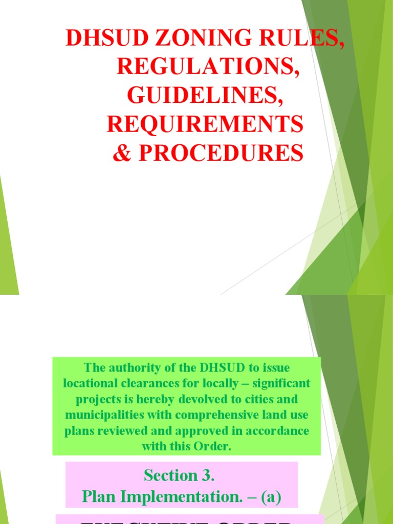Dhsud Zoning Rules, Regulations, Guidelines, Requirements & Procedures ...
