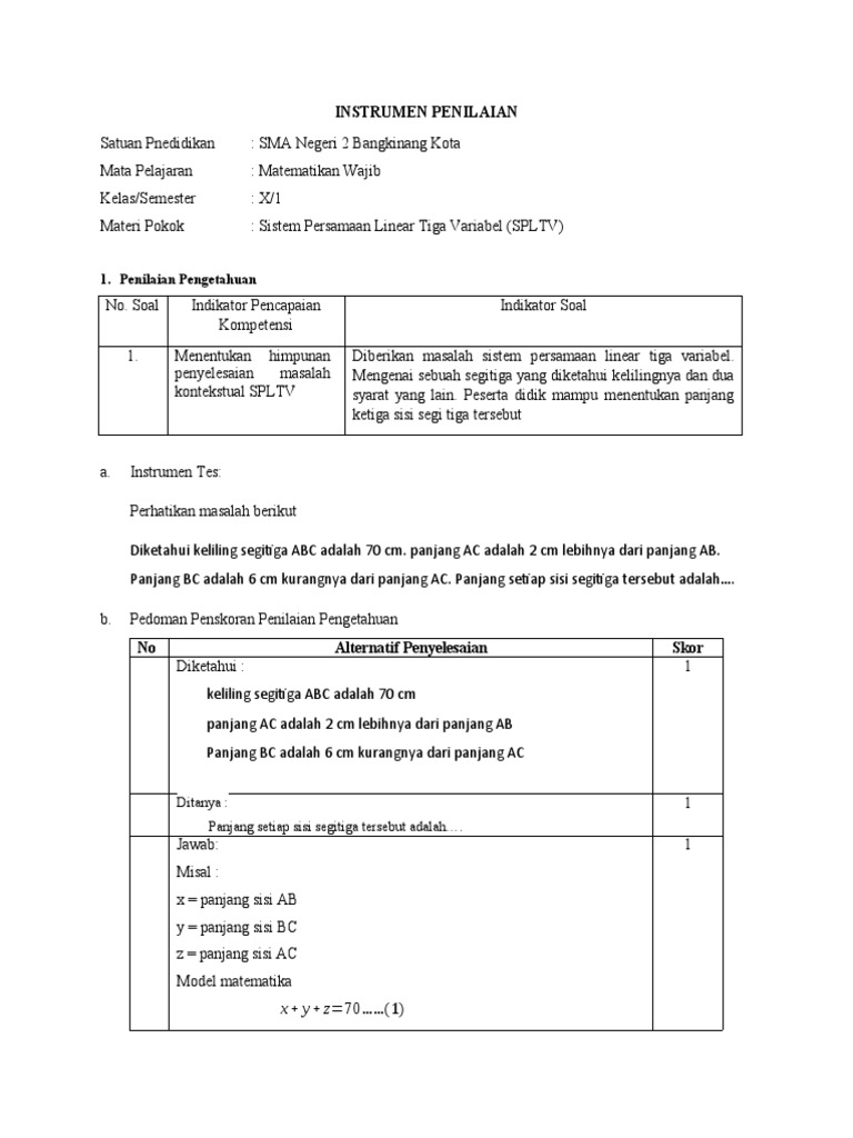Instrumen Penilaian 3 | PDF | Metode & Bahan Ajar