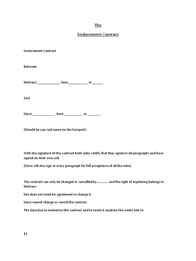 The Enslavement Contract | PDF | Slavery
