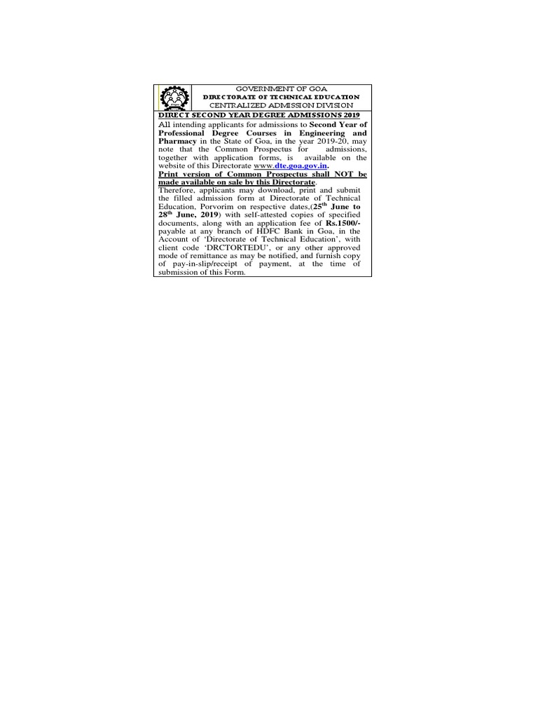 Government of Goa: Dte - Goa.gov - in | PDF