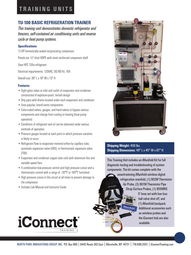 Tu-100 Basic Refrigeration Trainer | PDF | Refrigerator | Home Appliance