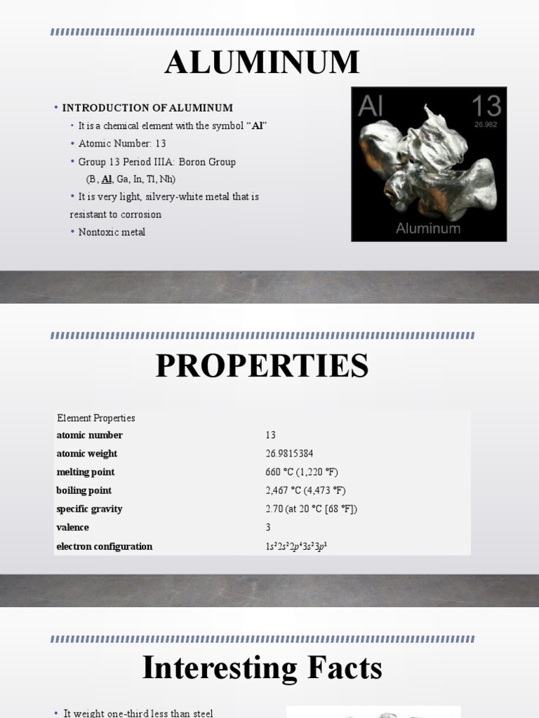 Aluminum Presentation | PDF | Aluminium | Metals
