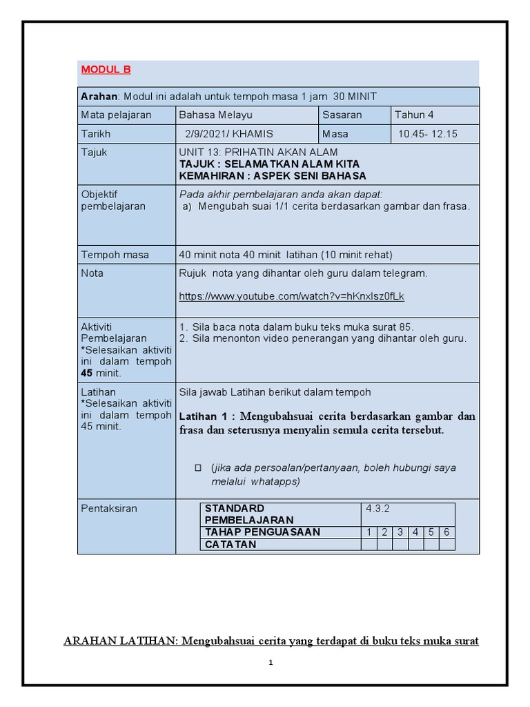 Tahun 4 Unit 13 85 | PDF