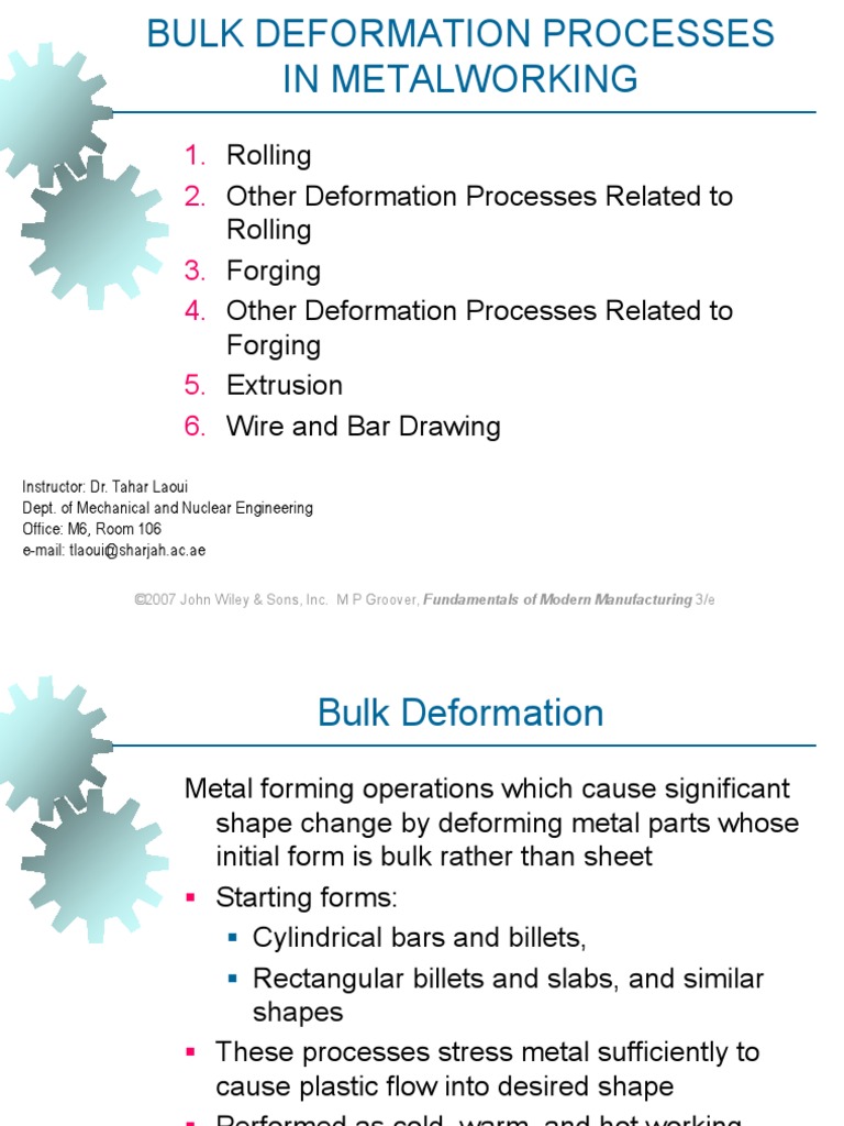 Bulk Deformation Processes | PDF | Forging | Extrusion