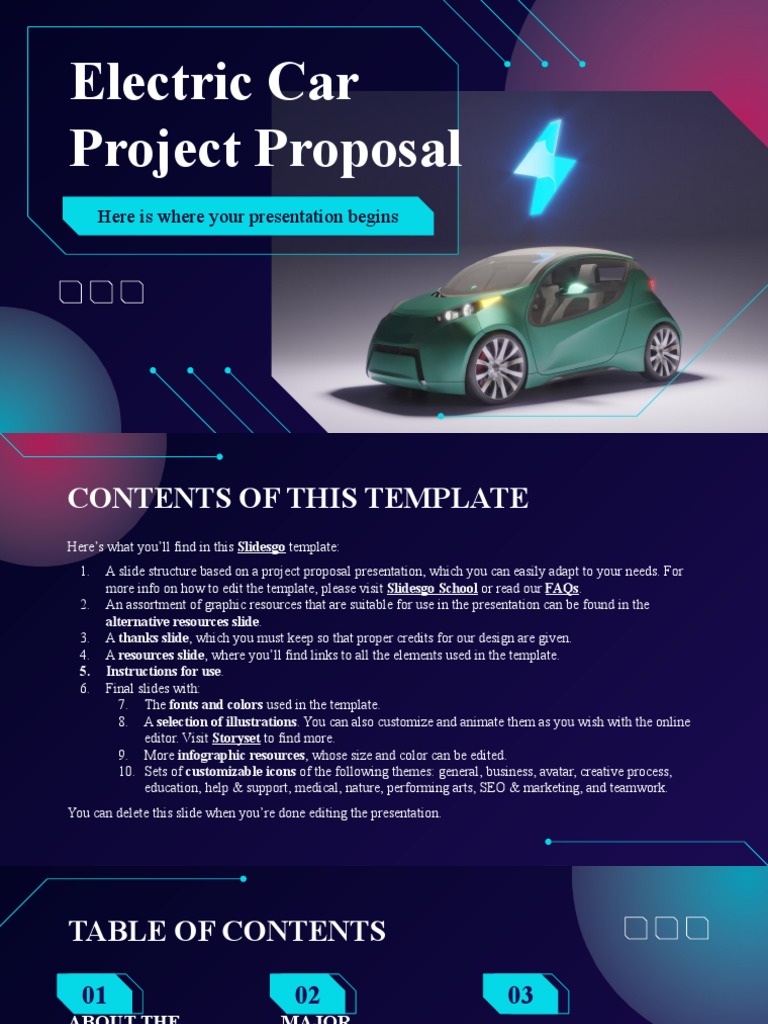 Electric Car Project Proposal by Slidesgo | PDF | Planets | Solar System