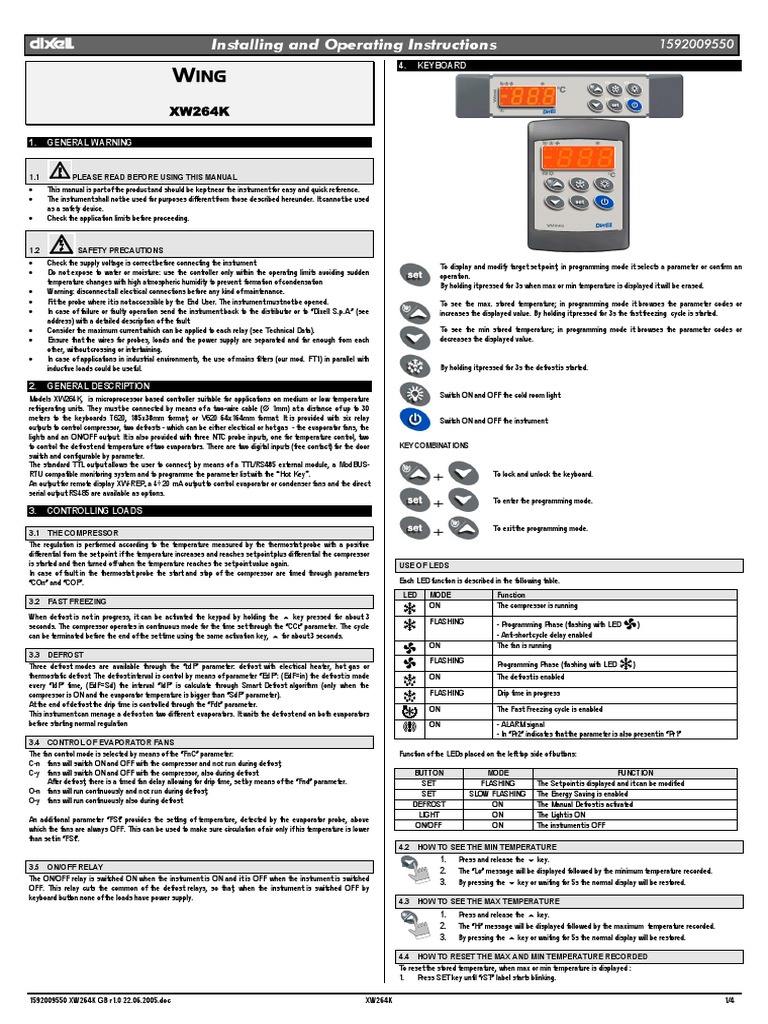 Installing and Operating Instructions: Dixel | Download Free PDF | Switch | Power Supply