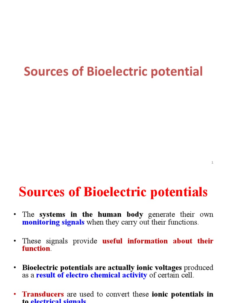 Lecture-3 Sources of Bioelectric Potential | PDF | Membrane Potential ...