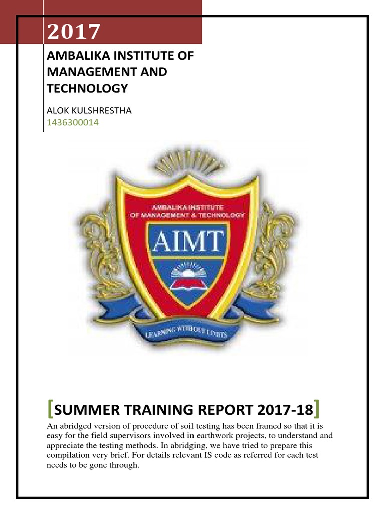 Summer Training Report 2017 18 | PDF | Applied And Interdisciplinary ...