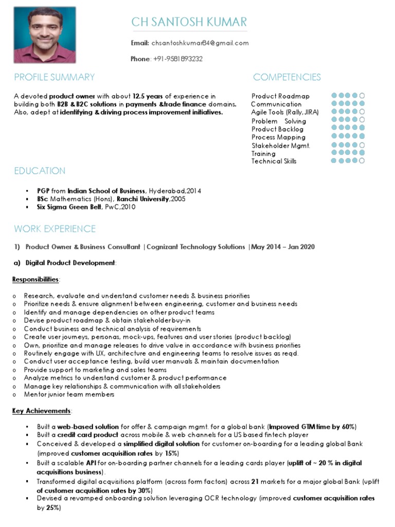 CH Santosh Kumar - Updated CV | PDF | Scrum (Software Development ...