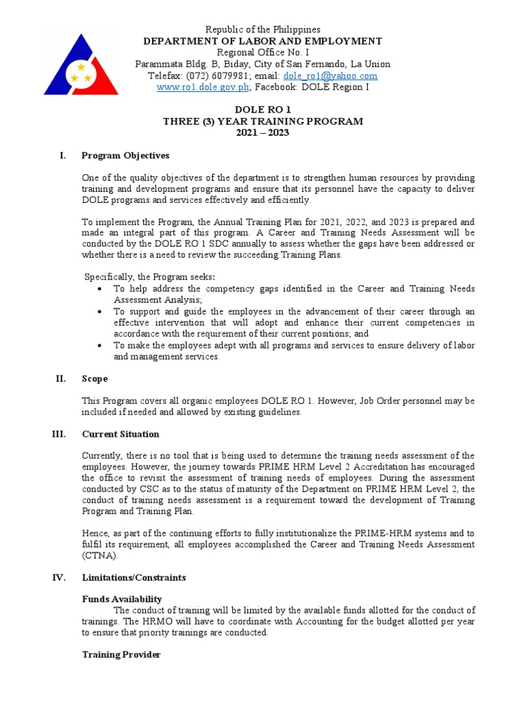 2021-2023 Training Program - v4 | PDF | Needs Assessment | Mentorship