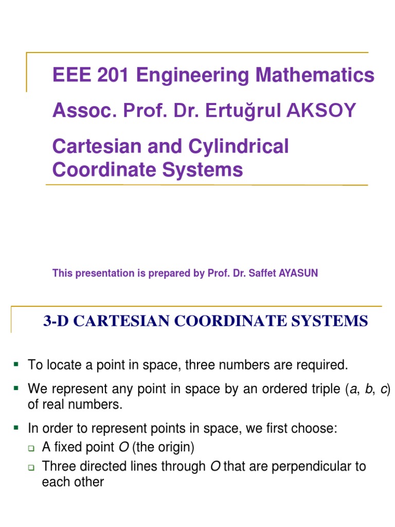 EEE 201 Engineering Mathematics Assoc - Prof. Dr. Ertuğrul AKSOY ...