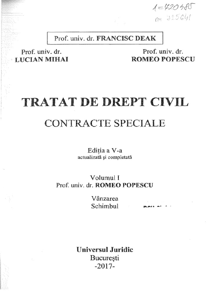 Contracte Speciale Deak | PDF