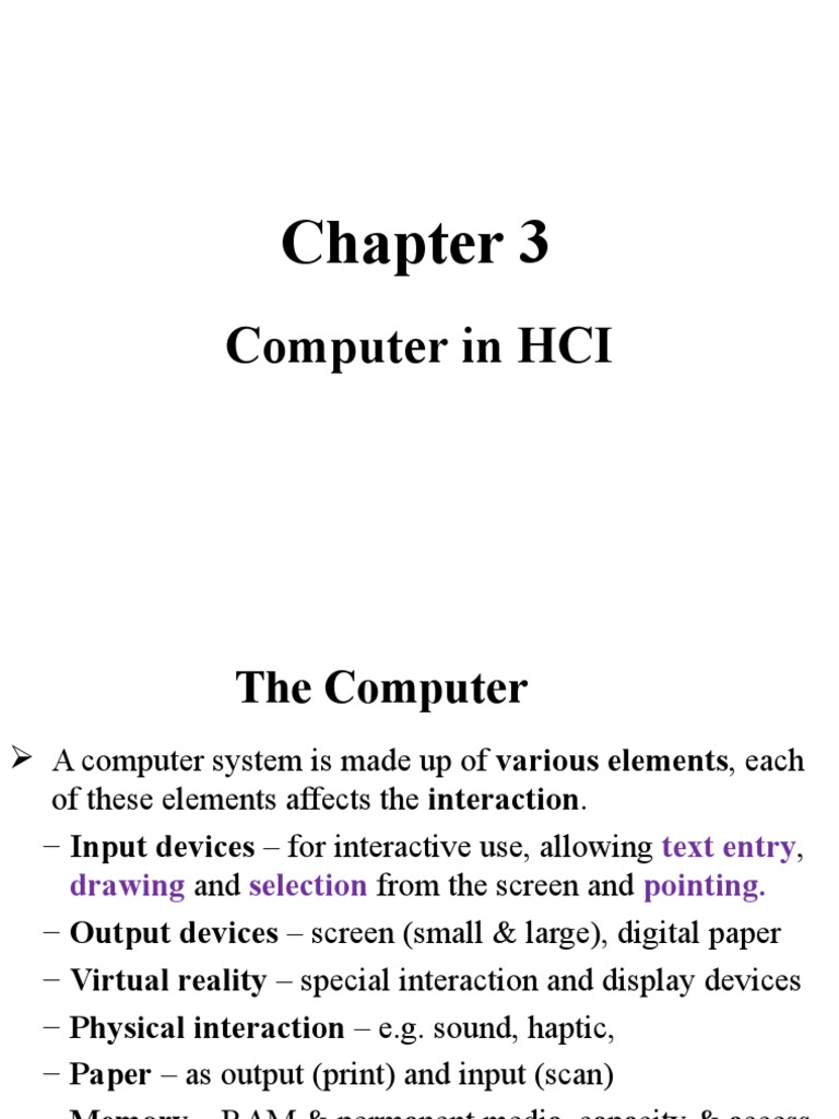 HCI Ch-3 The Computer | PDF | Printer (Computing) | Data Compression