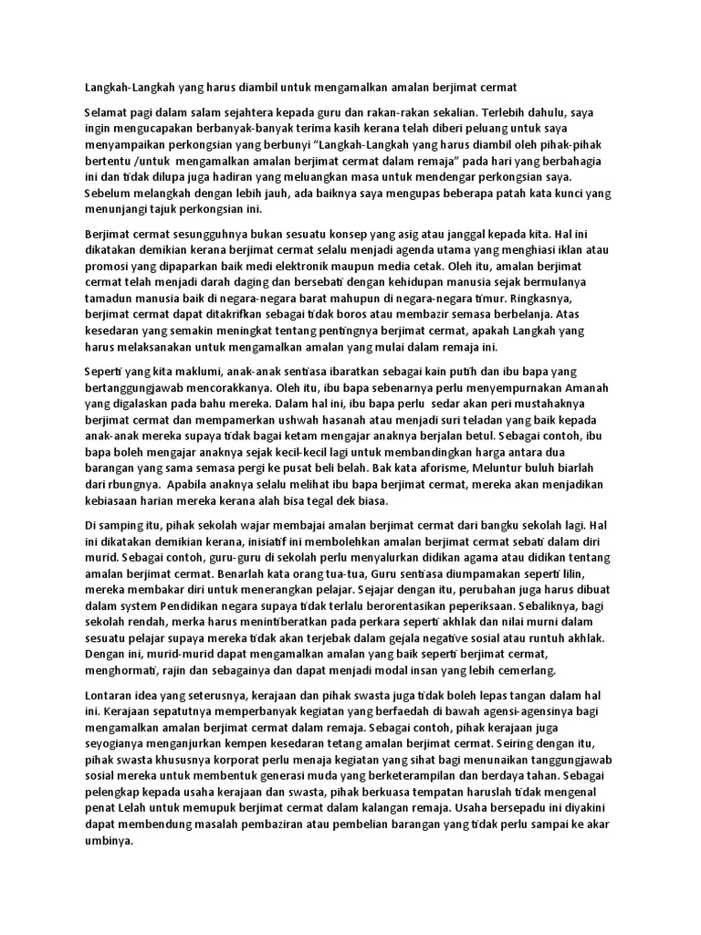 Lisan BM Berjimat Cermat | PDF