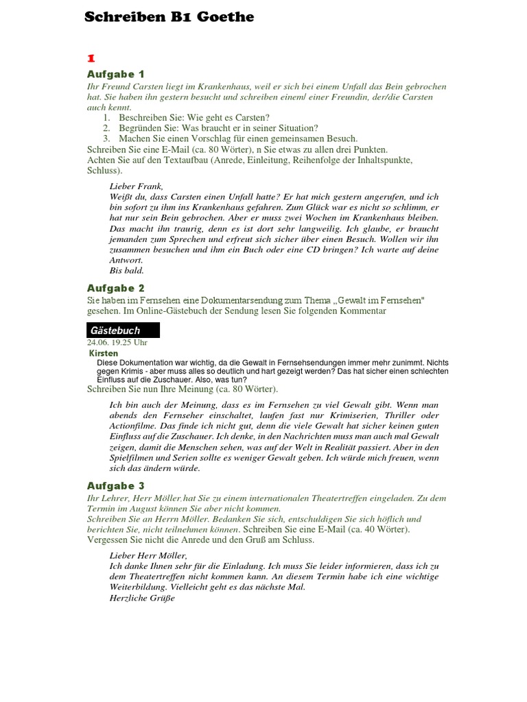 B1 Goethe - Schreiben Neu 6 Bai | PDF