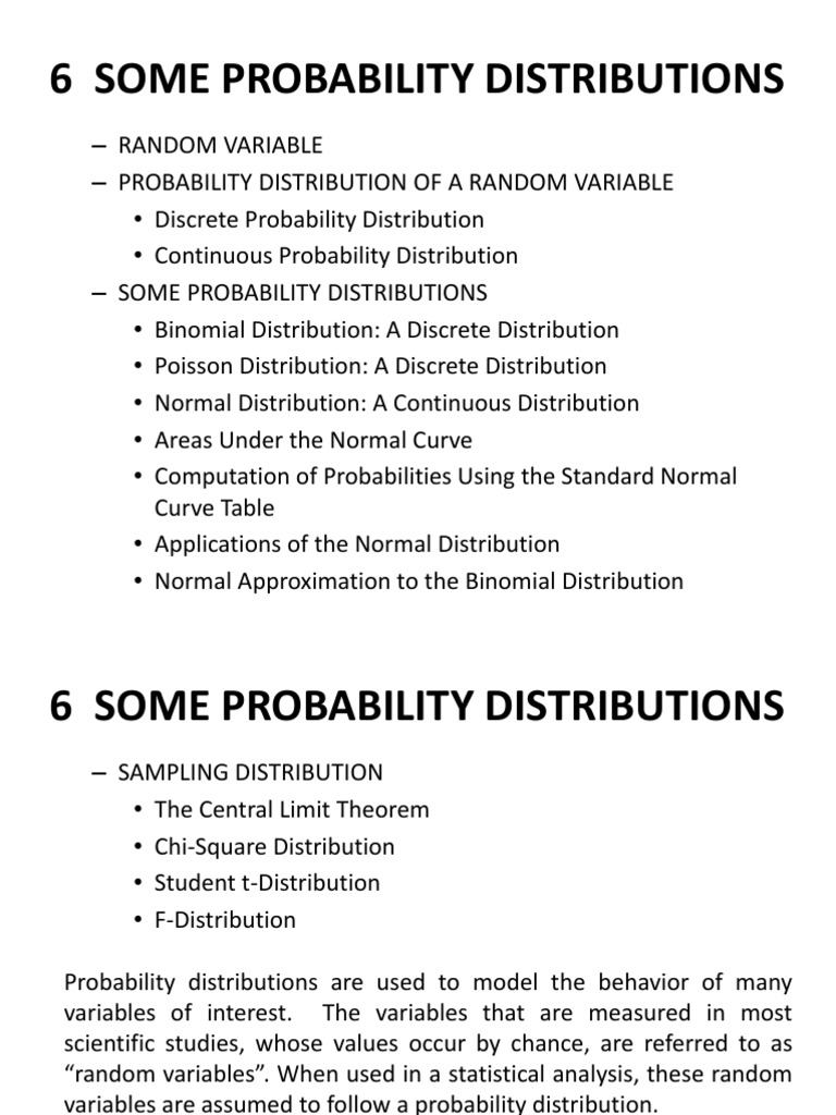 6 Some Probability Distributions B1-2 | PDF | Probability Distribution ...