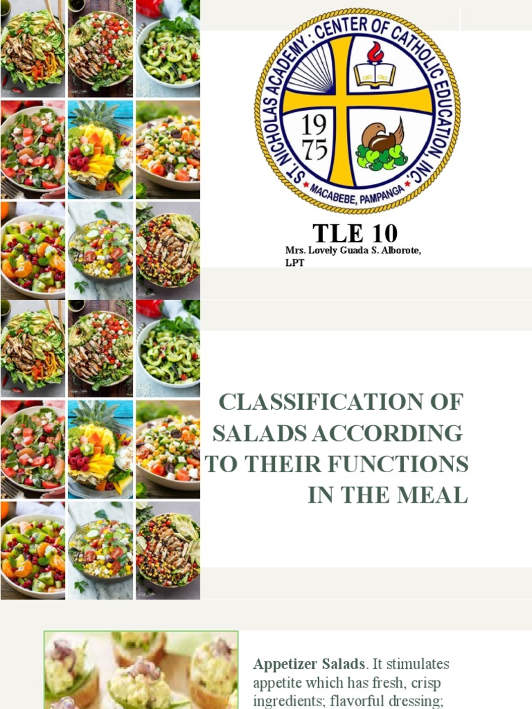 Classifications of Salads by Function | PDF | Salad | Cuisine