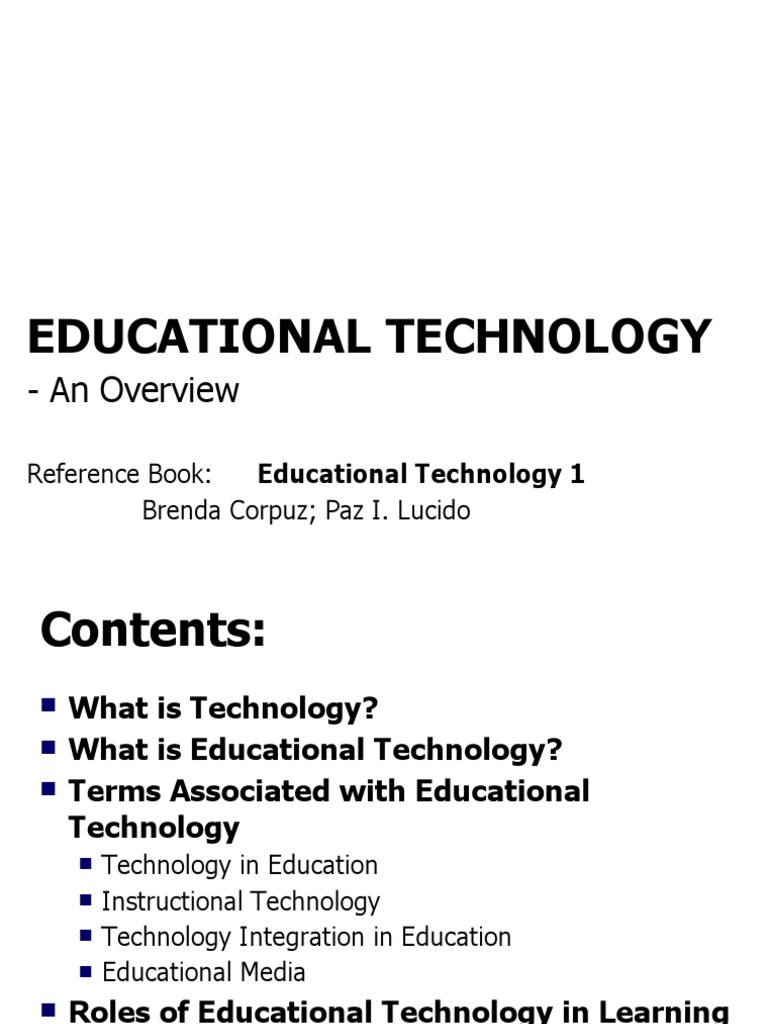 1 Ed Tech Lecture 1 - Intro | PDF | Educational Technology ...