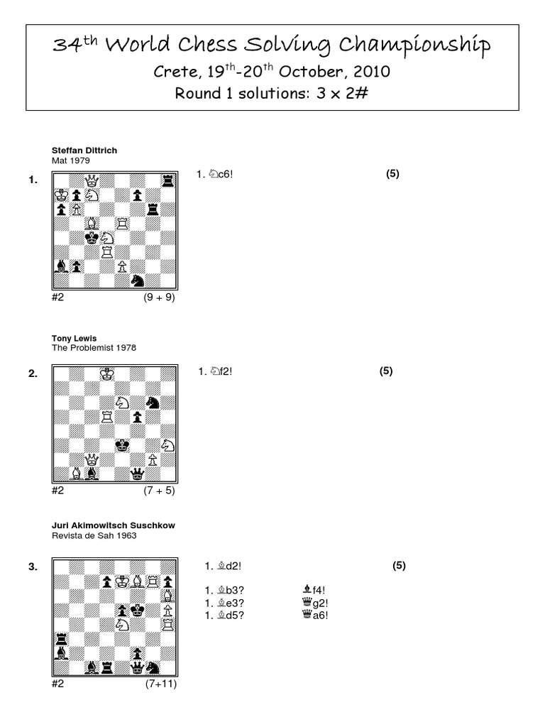 WCSC 2010 Problems and Solutions | PDF | Abstract Strategy Games | Gaming