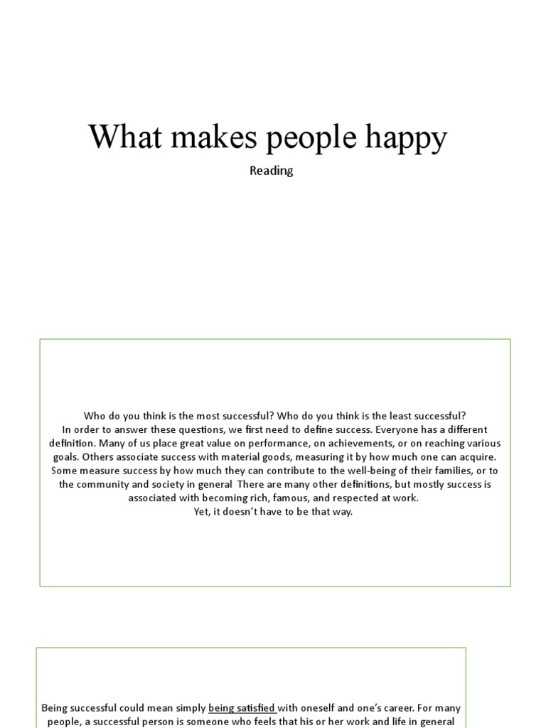 What Makes People Happy | PDF | Goal | Well Being