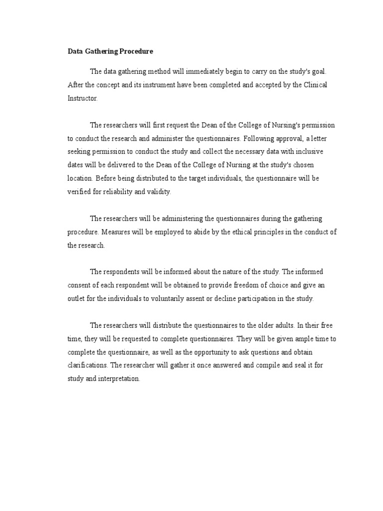 Data Gathering Procedure Chapter 4 | PDF