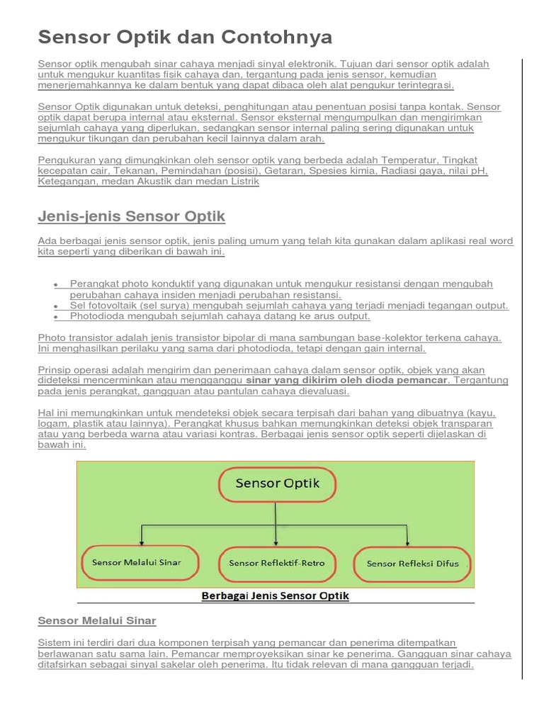 Sensor Optik Dan Contohnya | PDF