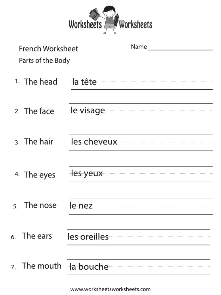 French Body Parts Worksheet | PDF