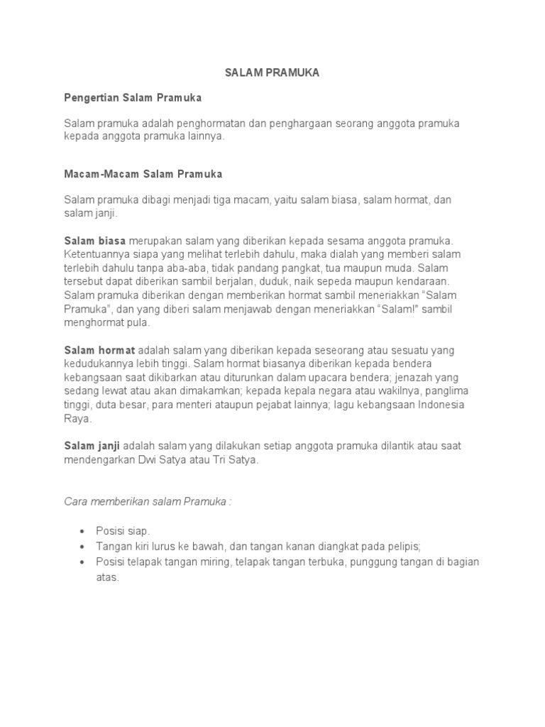 Materi Salam Pramuka | PDF