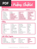 College Packing List Freshman Year Excel | PDF | Shaving