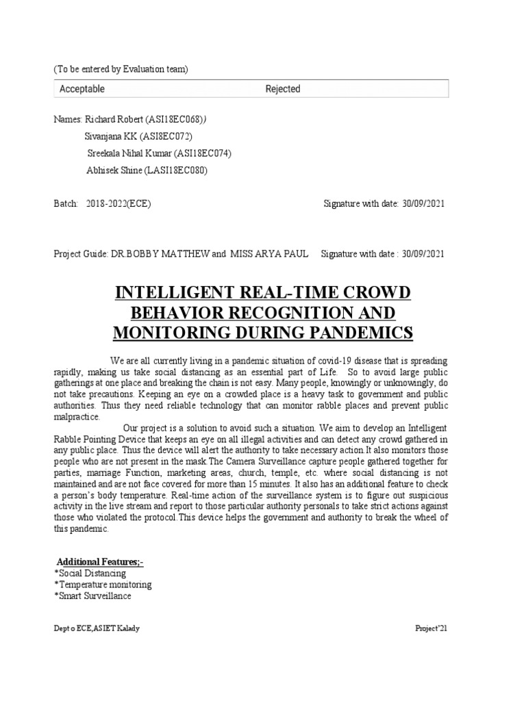 Final Project Abstract | PDF | Surveillance | Computing