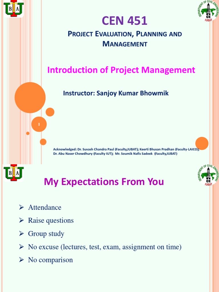 CEN 451 - Lecture 1 | PDF | Project Management | Business